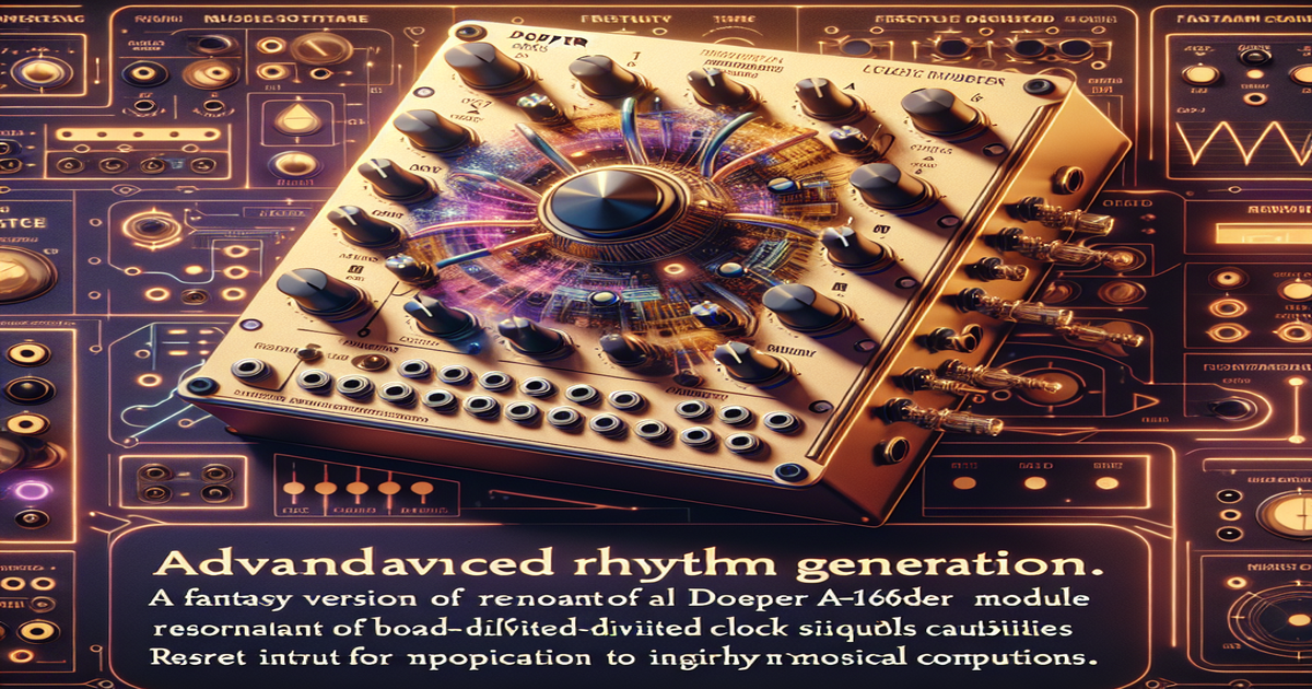 Exploring Advanced Rhythm Generation with the Doepfer A-160-2 Clock ...